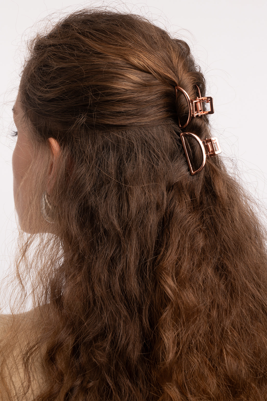 MINI METAL HAIR CLAW CLIP IN ROSE GOLD – Saussy