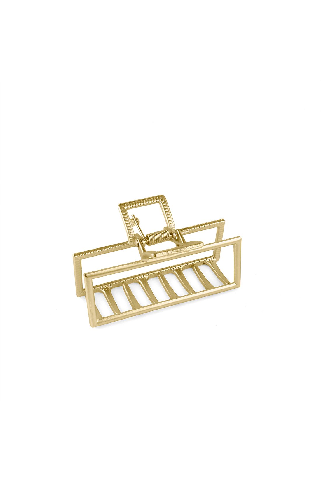 Large Geometric Metal Claw Clip - Matte Gold – Saussy